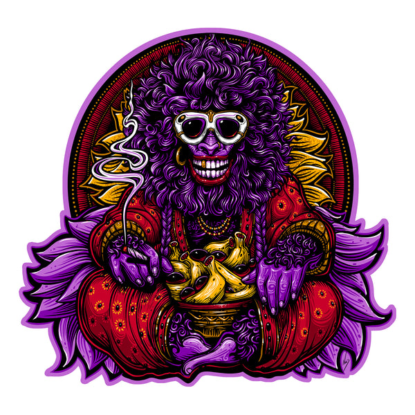 Smokin' Tiki Sticker by Jeff Wood Zen Mystic Studio - Zen Dragon Gallery