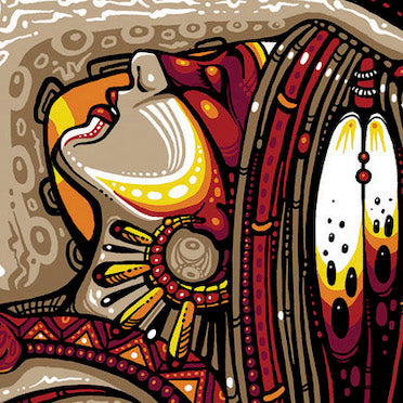 Red Hot Mama Sticker by Jeff Wood Zen Mystic Studio - Zen Dragon Gallery